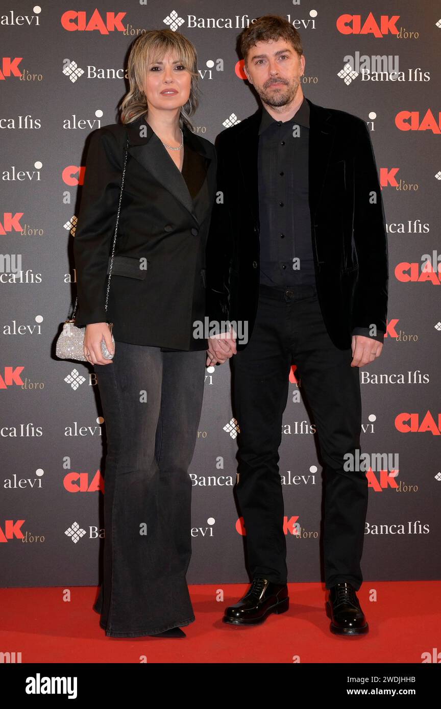 Michele Riondino mit Partnerin Eva Nestori bei der Verleihung des ...