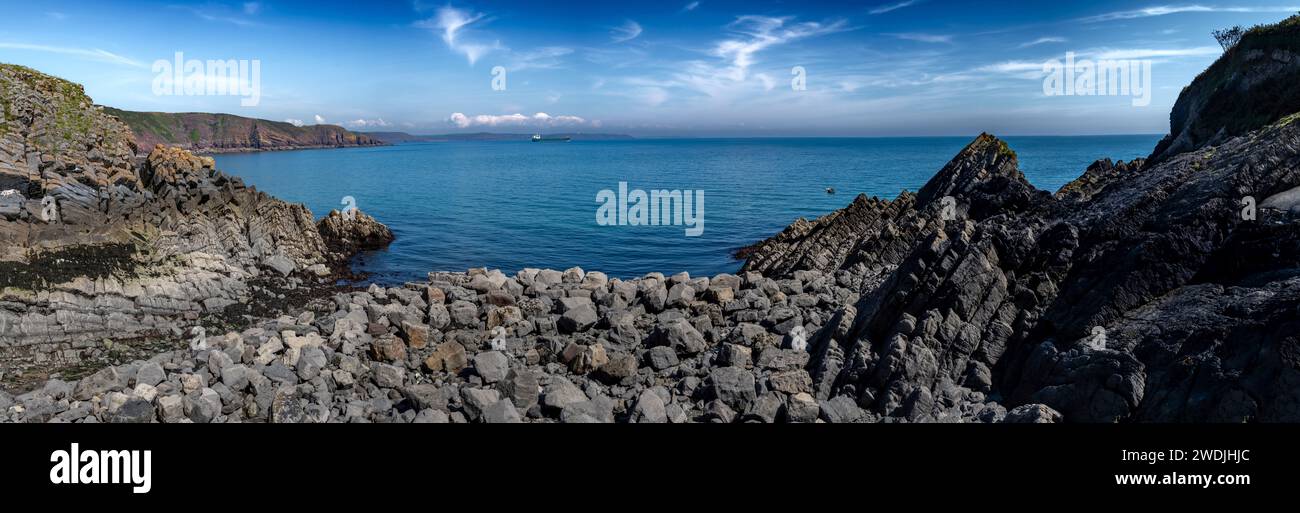 Wild Atlantic Coast From Stackpole Quay In The South Of Wales In ...