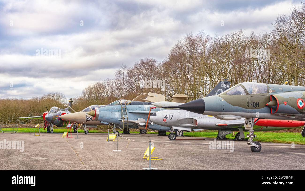 A line of aircraft including a Mirage, English Electric Lightening ...