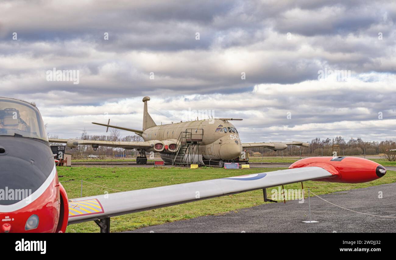 An anti submarine aircraft seen from over the wing of a Jet Provost ...
