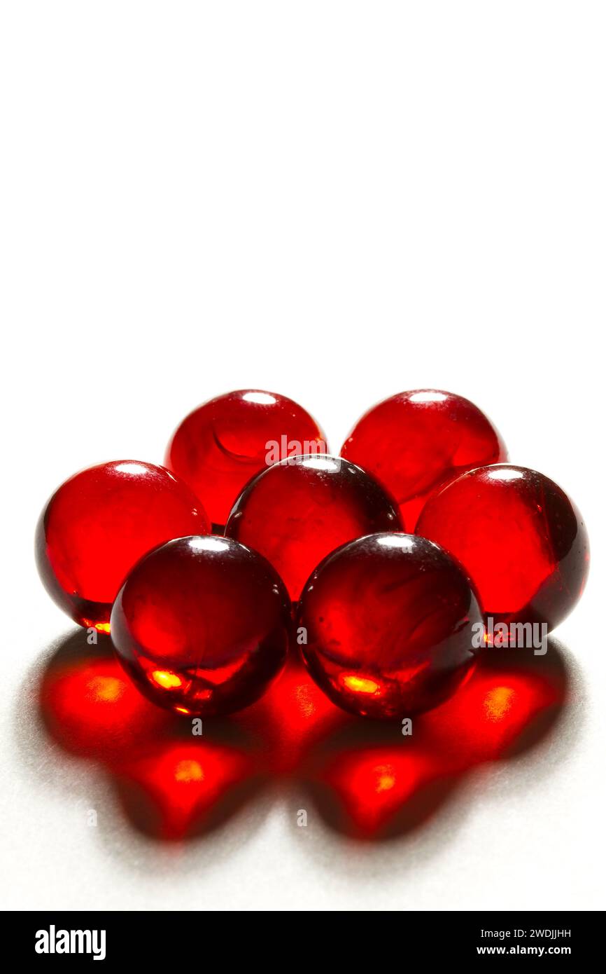 Red Glass Marbles Stock Photo - Alamy