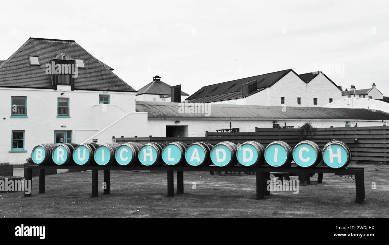Bruichladdich Whisky Distillery On The Isle Of Islay In Scotland Stock
