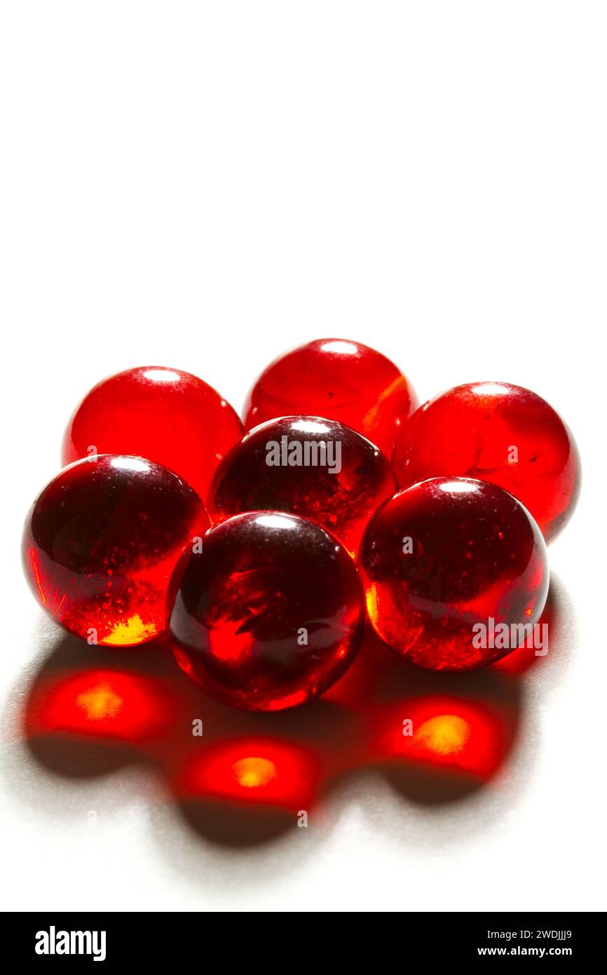 Red Glass Marbles Stock Photo - Alamy