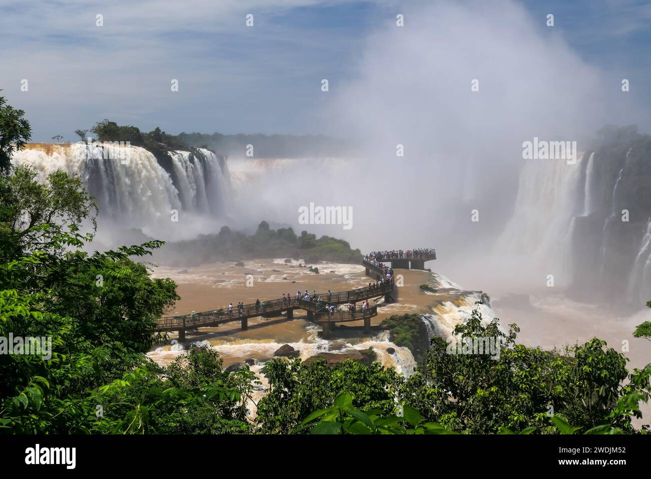 Iguaçu Falls, Brazil (Foz de Iguaçu). The Salto Santa Maria walkway and ...