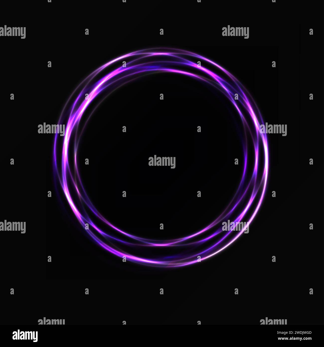 illustration. Violet portal flair round circle with sparkles and glow ...