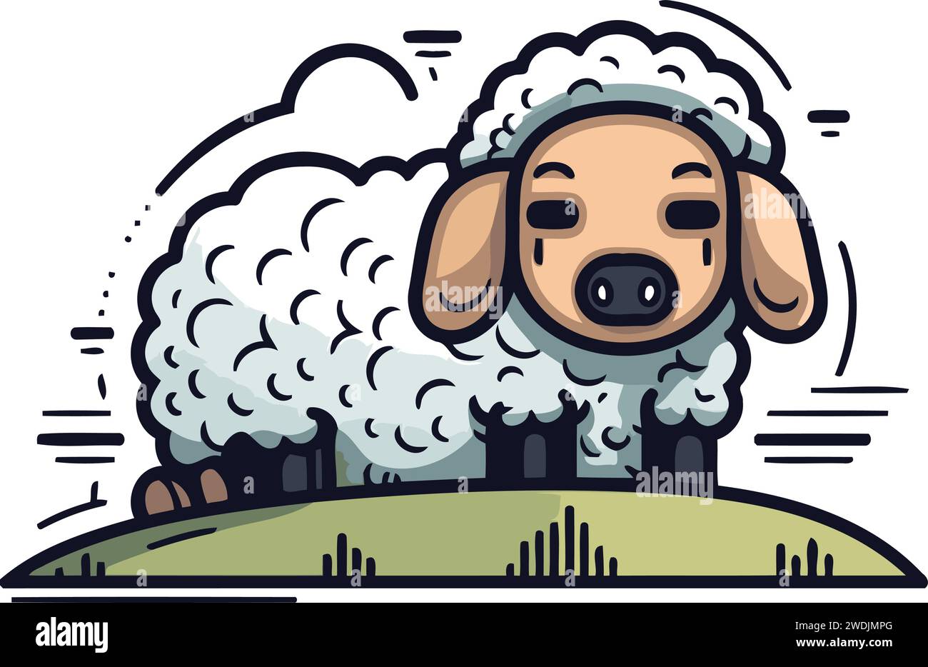 Lambs in sheepfold Stock Vector Images - Alamy