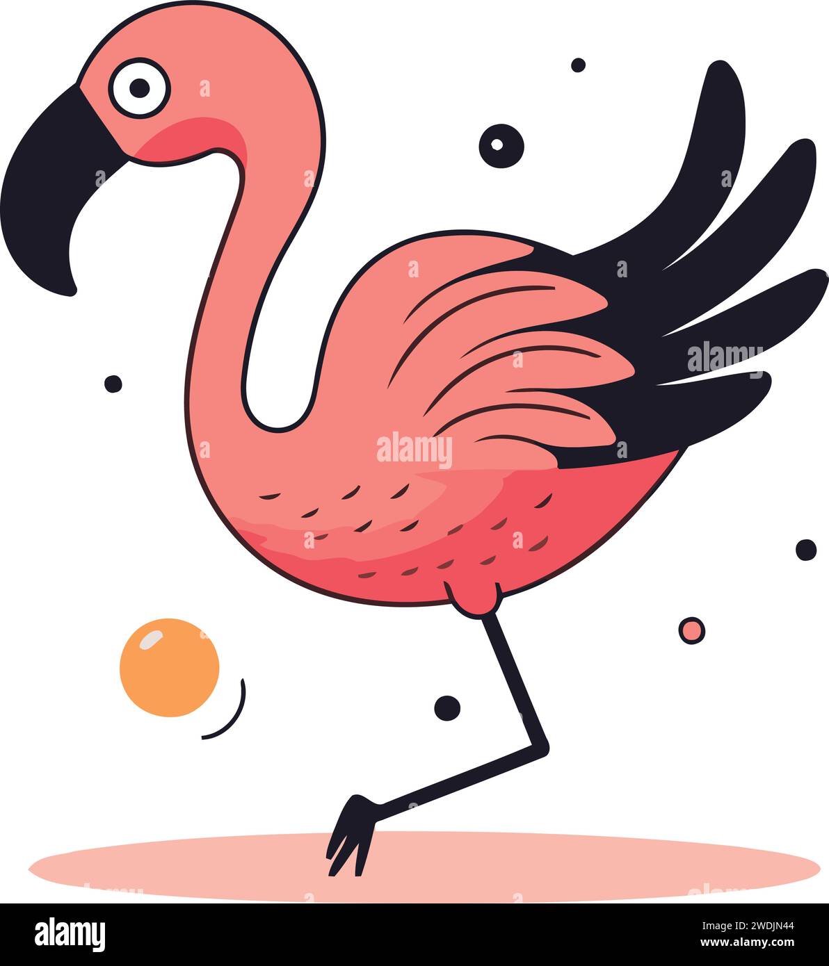 Funny cartoon character pink flamingo Stock Vector Images - Alamy