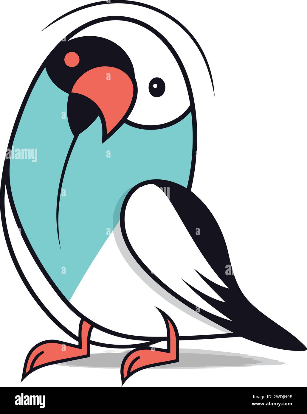 Parrot isolated on a white background. Vector illustration in cartoon ...