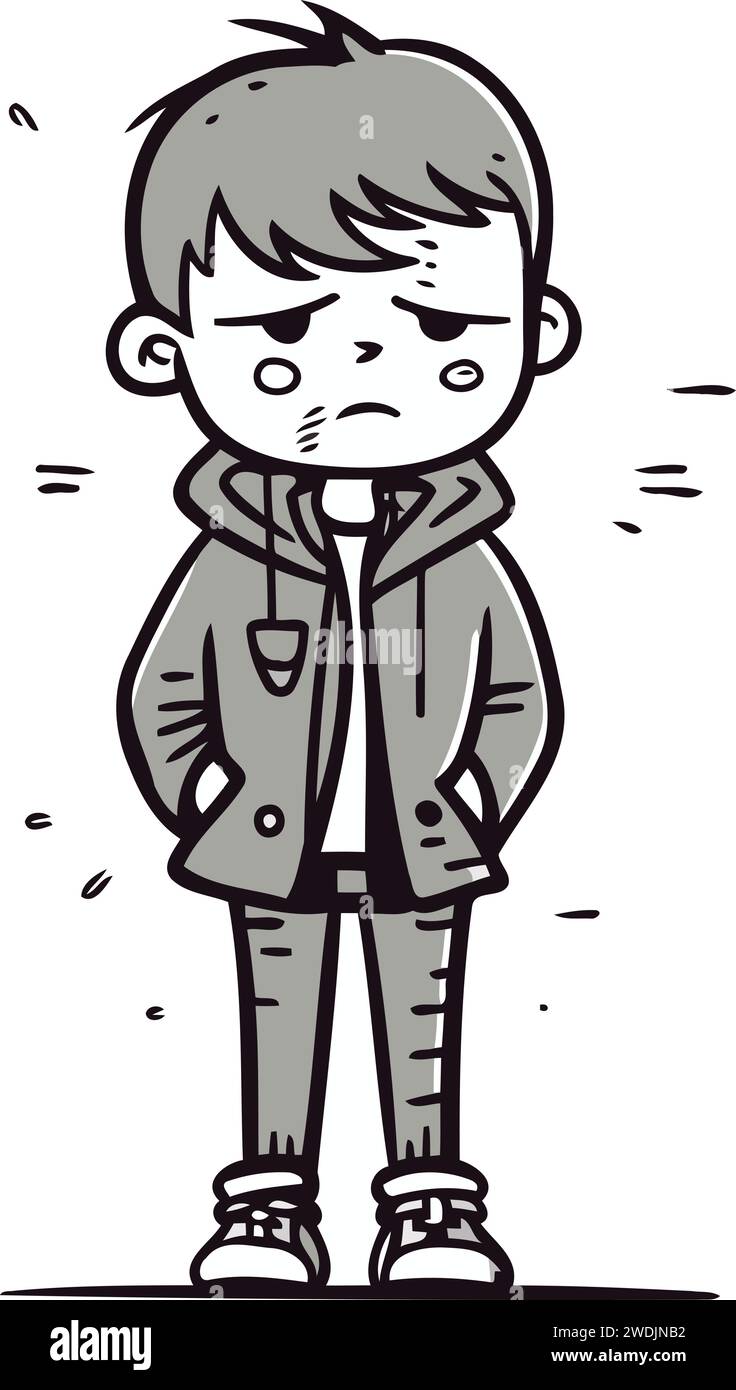 Sad line art Stock Vector Images - Alamy