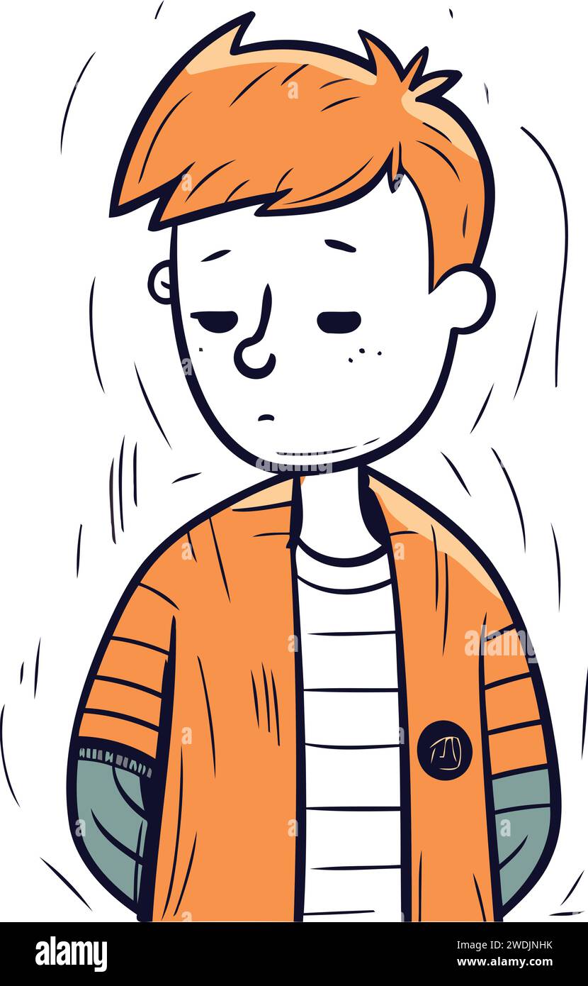 Red haired child illustration Cut Out Stock Images & Pictures - Alamy