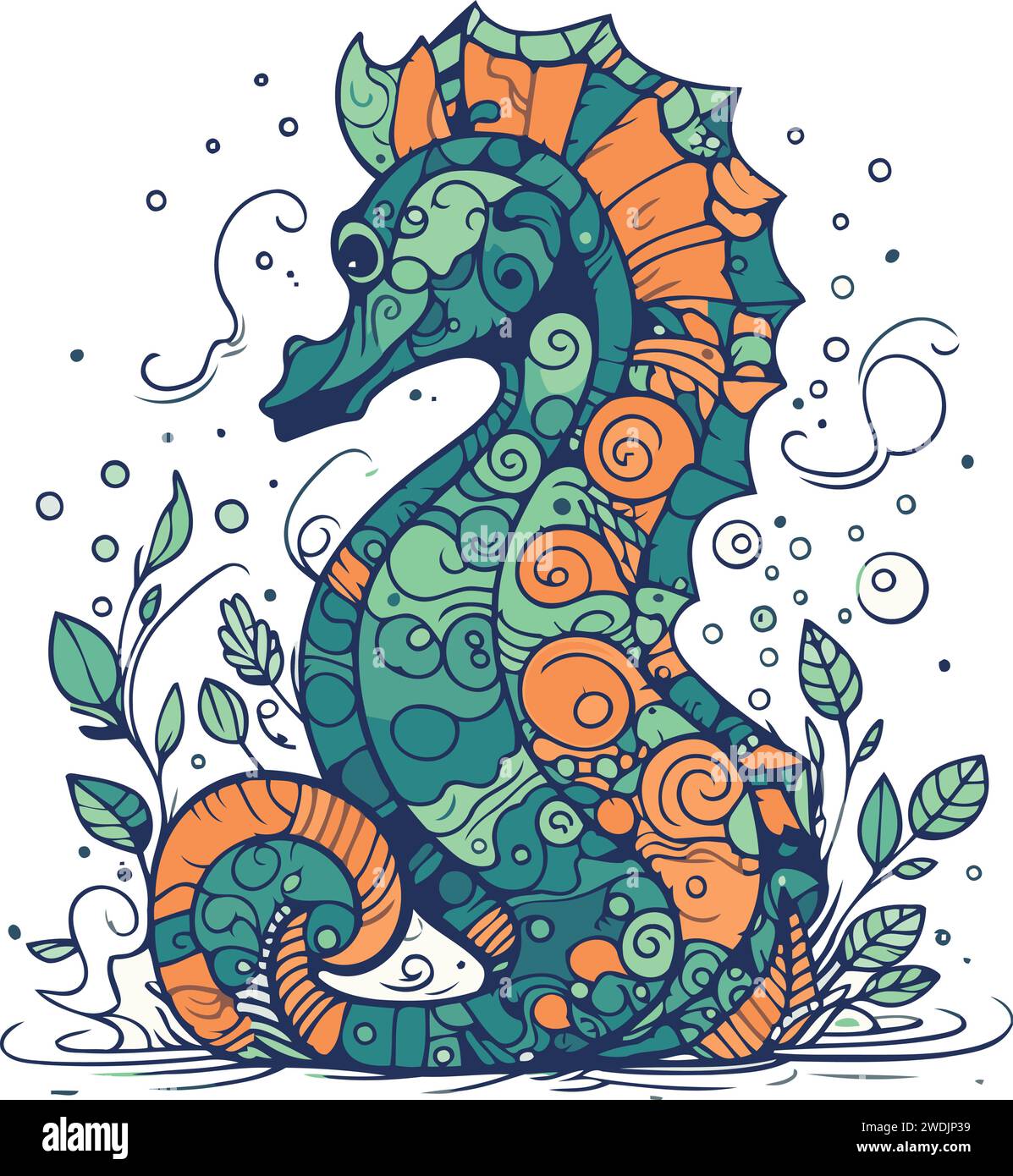 Hippocampus hippocampus illustration Stock Vector Images - Alamy