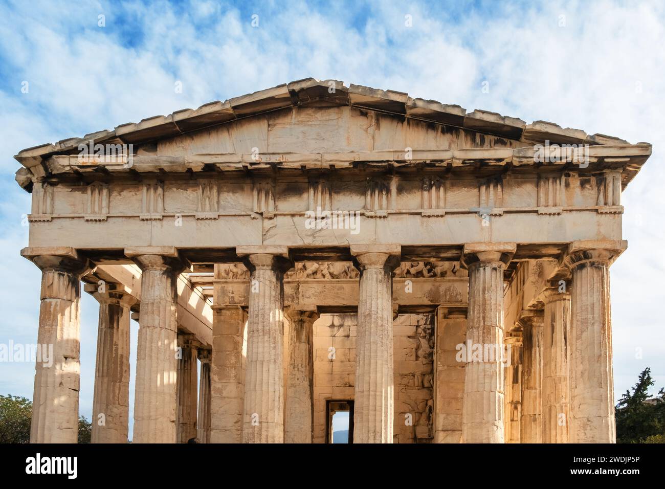 Temple of Hephaestus with Doric colonnade in Ancient Agora, Athens ...