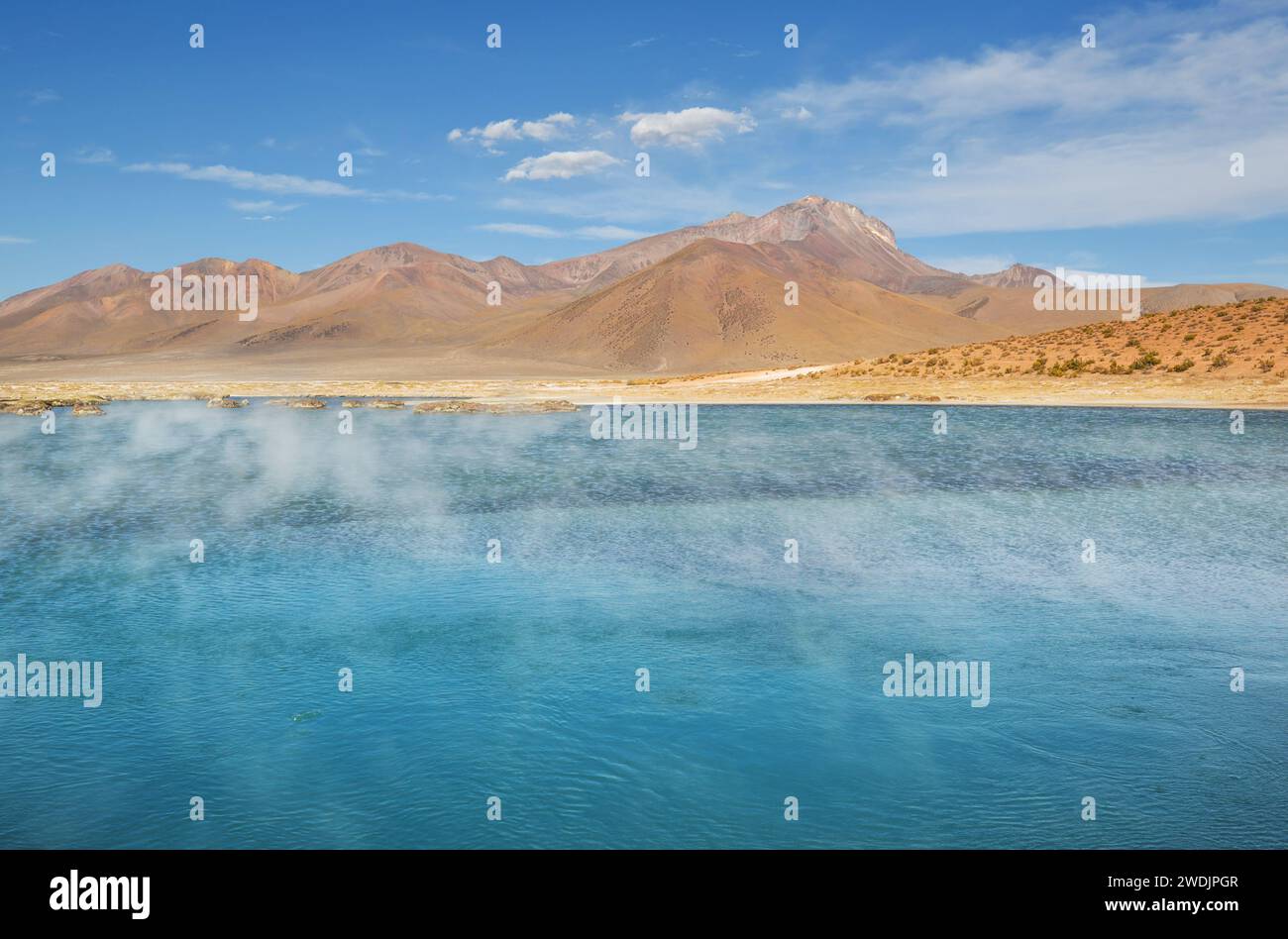 Natural Hot Spring in Atacama desert, Chile, South America Stock Photo ...