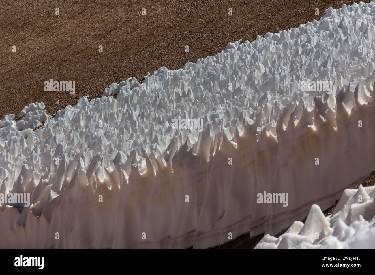 Unusual snow formation kalgaspors in the Agua Negra Pass, Argentina ...
