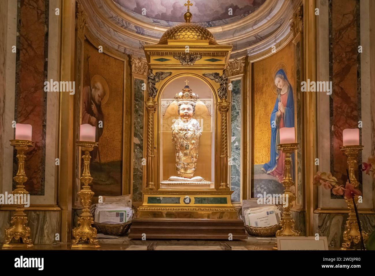 Rome, Italy - 26 July 2023 : Statue of the Child Jesus of the Holy ...