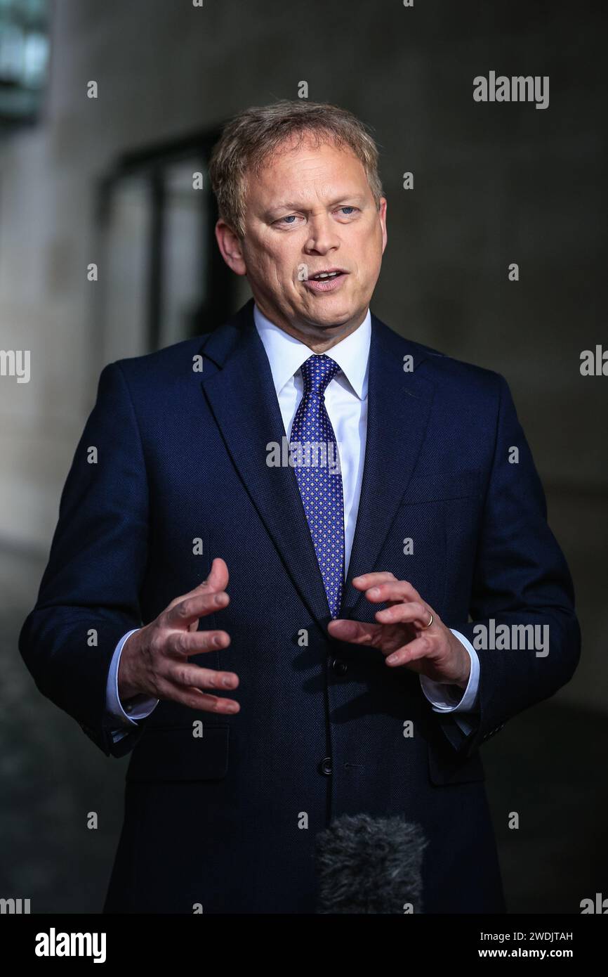 London, UK. 21st Jan, 2024. Grant Shapps, MP, Secretary of State for ...