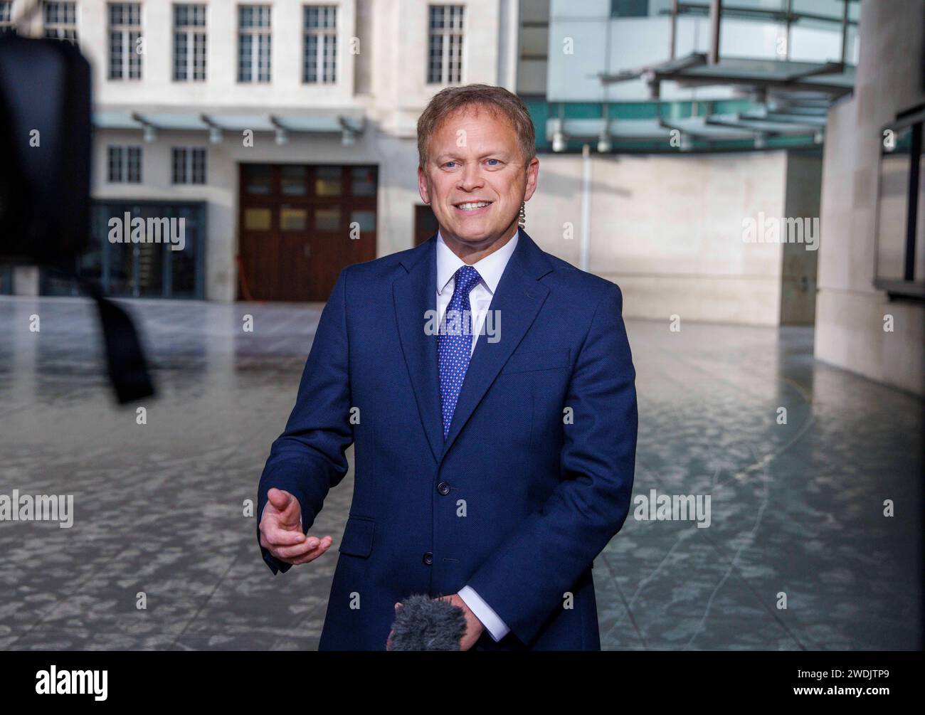 London, UK. 21st Jan, 2024. Grant Shapps, Defence Secretary, at the BBC ...