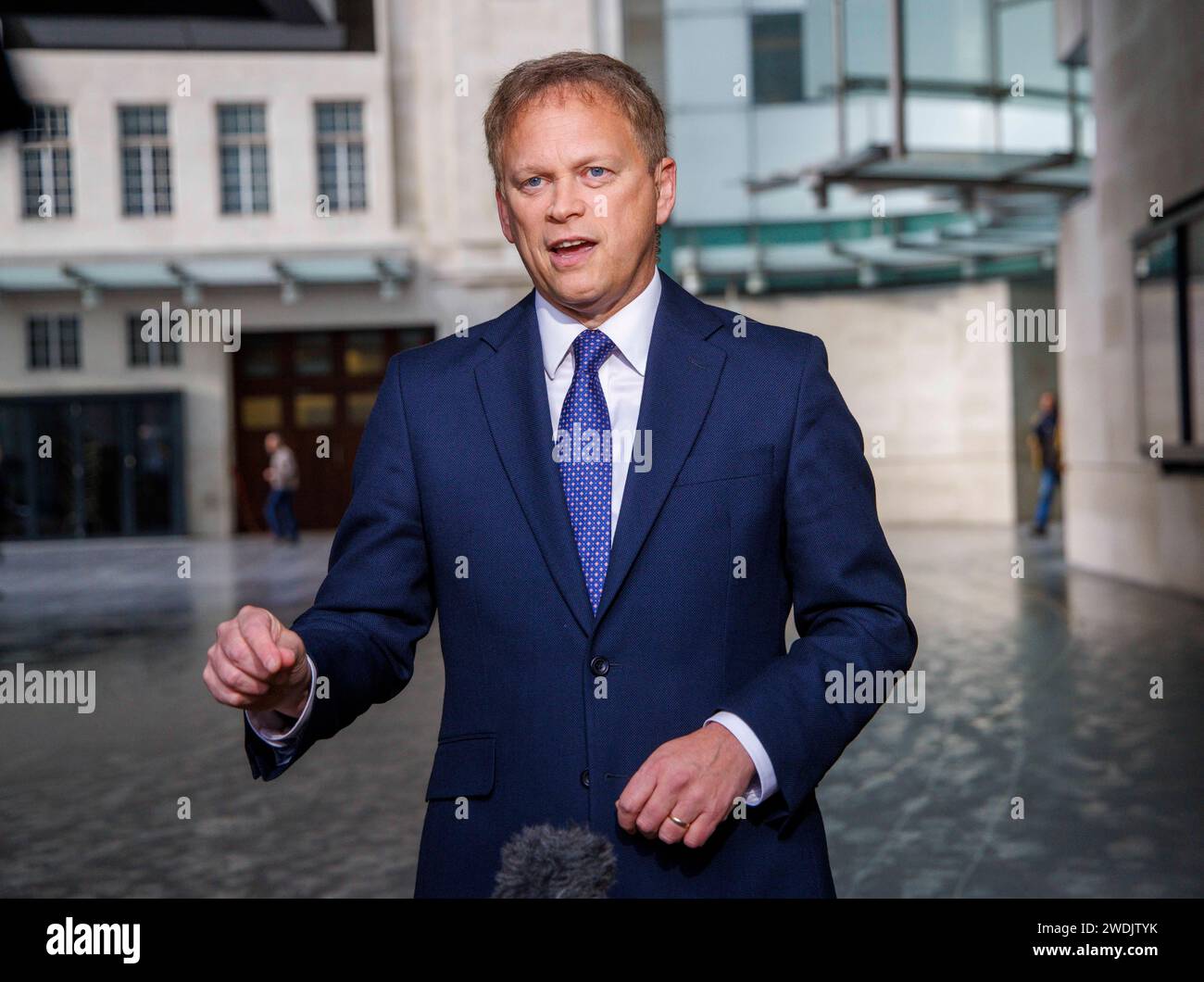 London, UK. 21st Jan, 2024. Grant Shapps, Defence Secretary, at the BBC ...