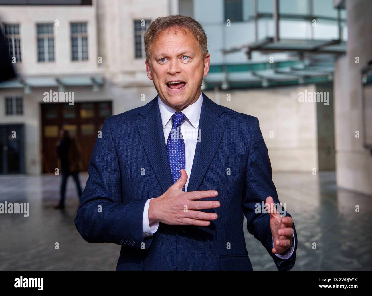 London, UK. 21st Jan, 2024. Grant Shapps, Defence Secretary, at the BBC ...