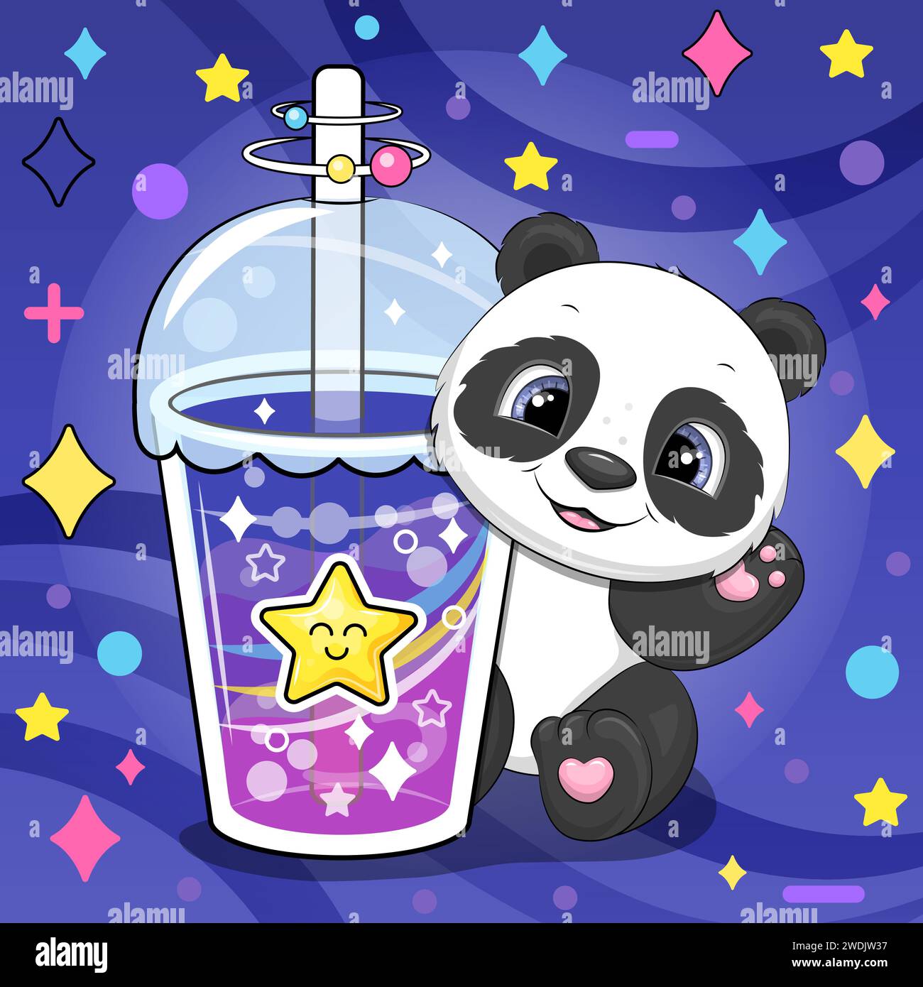 Cartoon funny panda bear holding Stock Vector Images - Alamy
