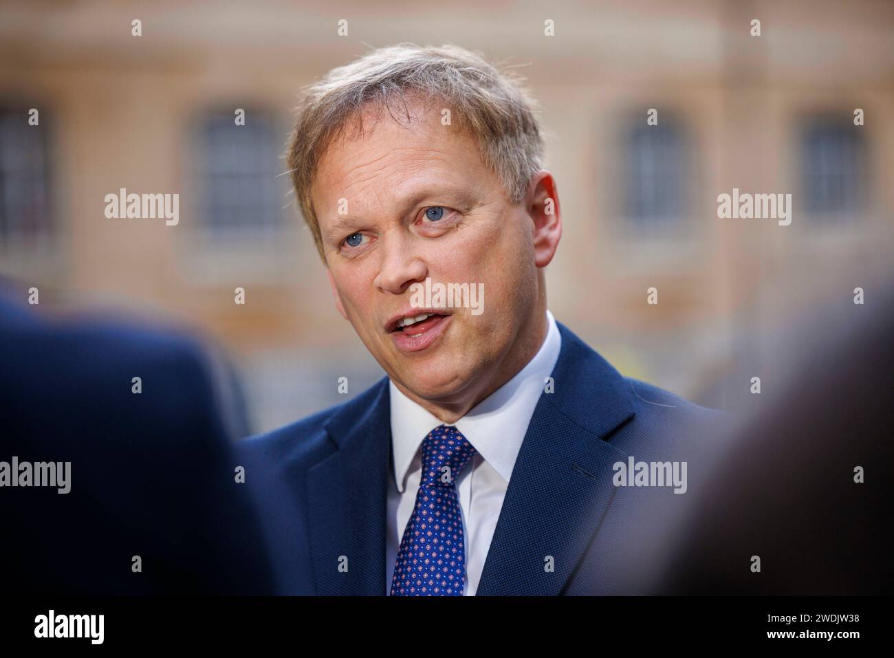 London, UK. 21st Jan, 2024. Grant Shapps, Defence Secretary, at the BBC ...