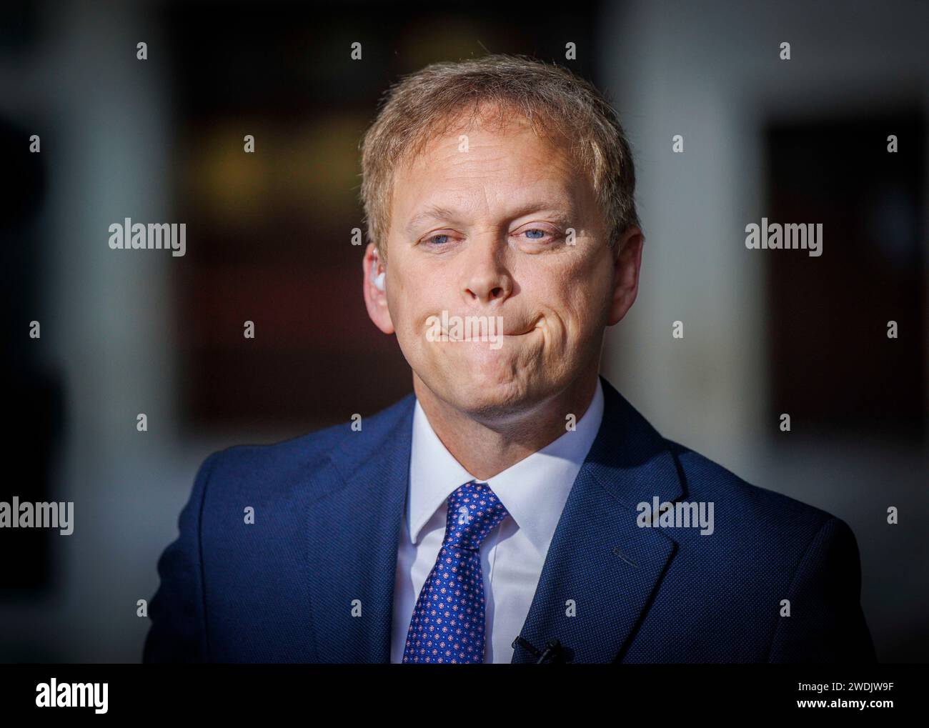 London, UK. 21st Jan, 2024. Grant Shapps, Defence Secretary, at the BBC ...