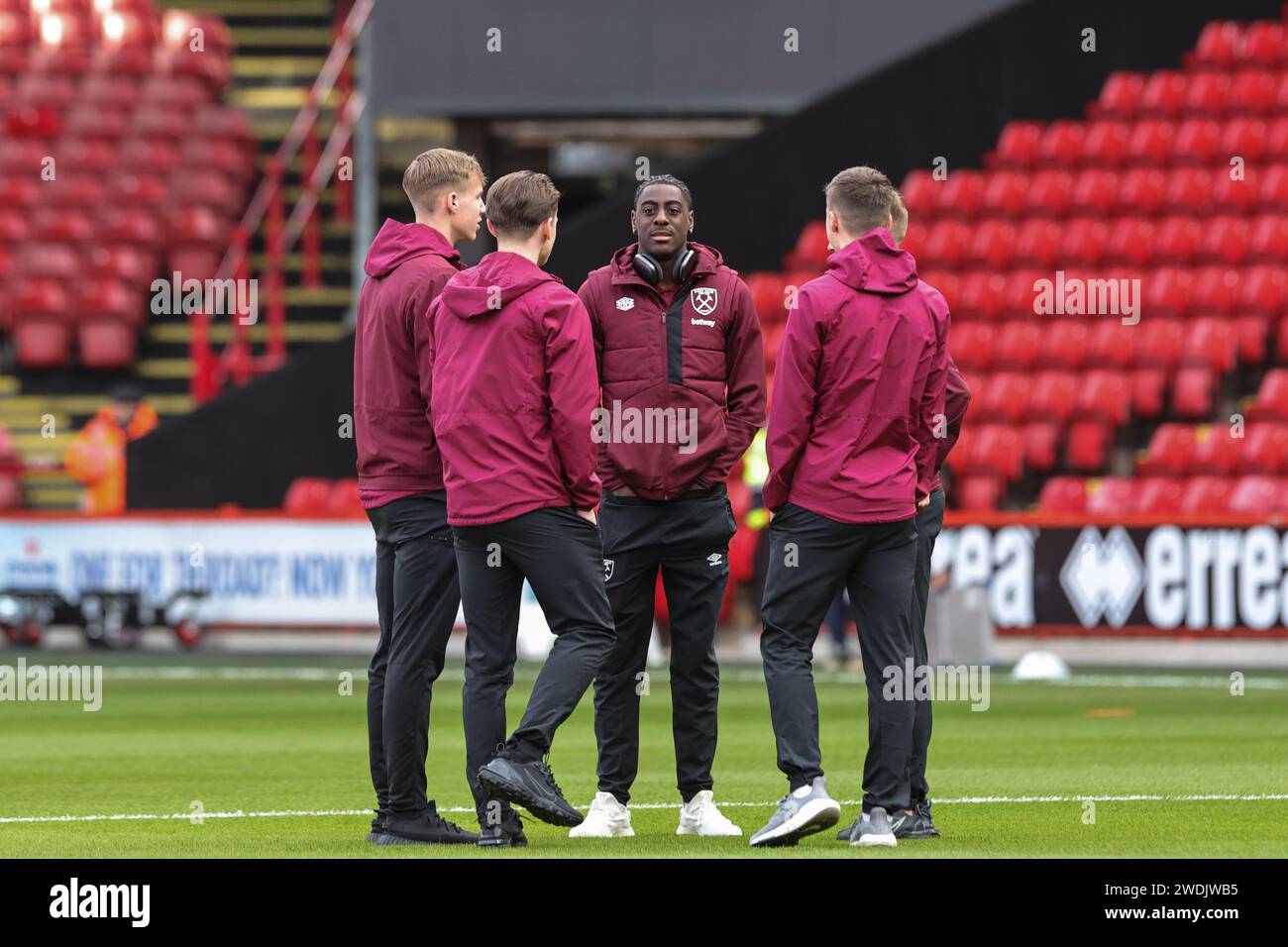 West Ham players arrive during the Premier League match Sheffield ...