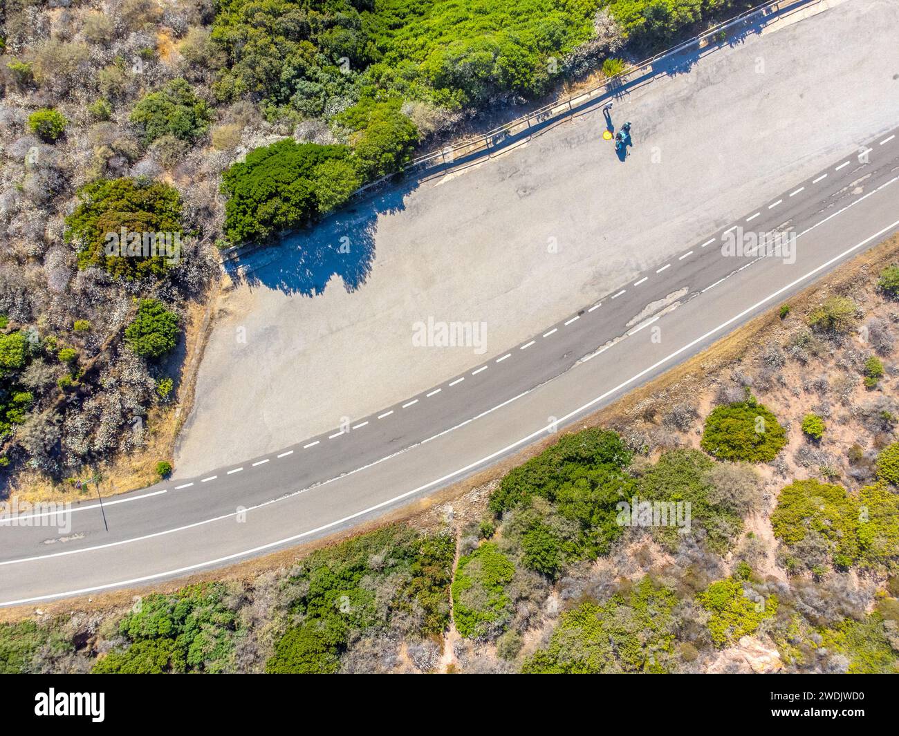 Aerial view of a motorcycle parked in a lay-by Stock Photo - Alamy