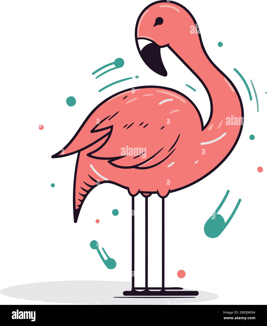 Pink flamingo line drawing hi-res stock photography and images - Alamy