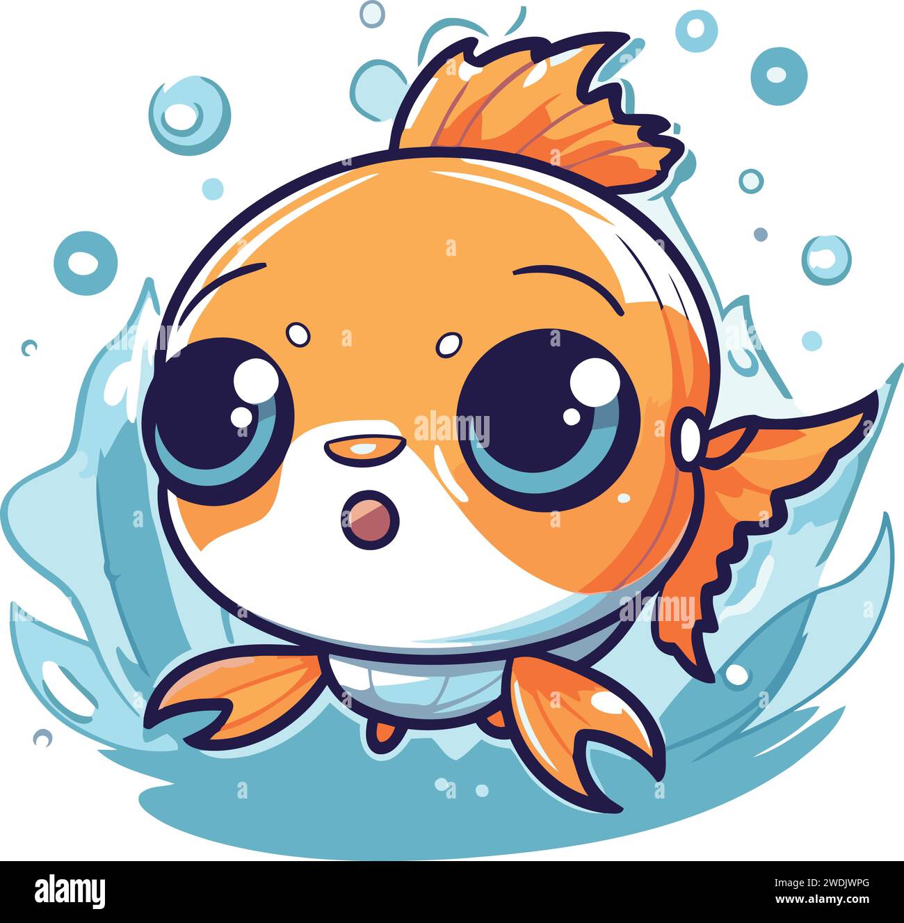 Kawaii goldfish Stock Vector Images - Alamy