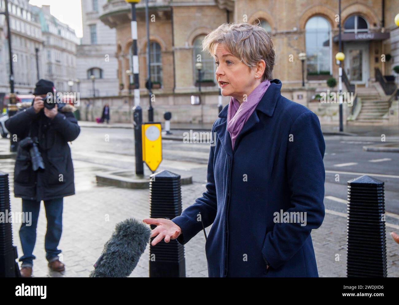 London, UK. 21st Jan, 2024. Shadow Home Secretary, Yvette Cooper, at ...
