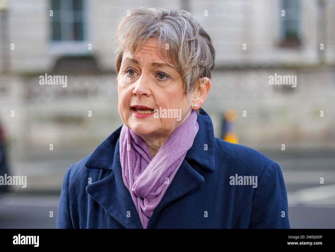 London, UK. 21st Jan, 2024. Shadow Home Secretary, Yvette Cooper, at ...