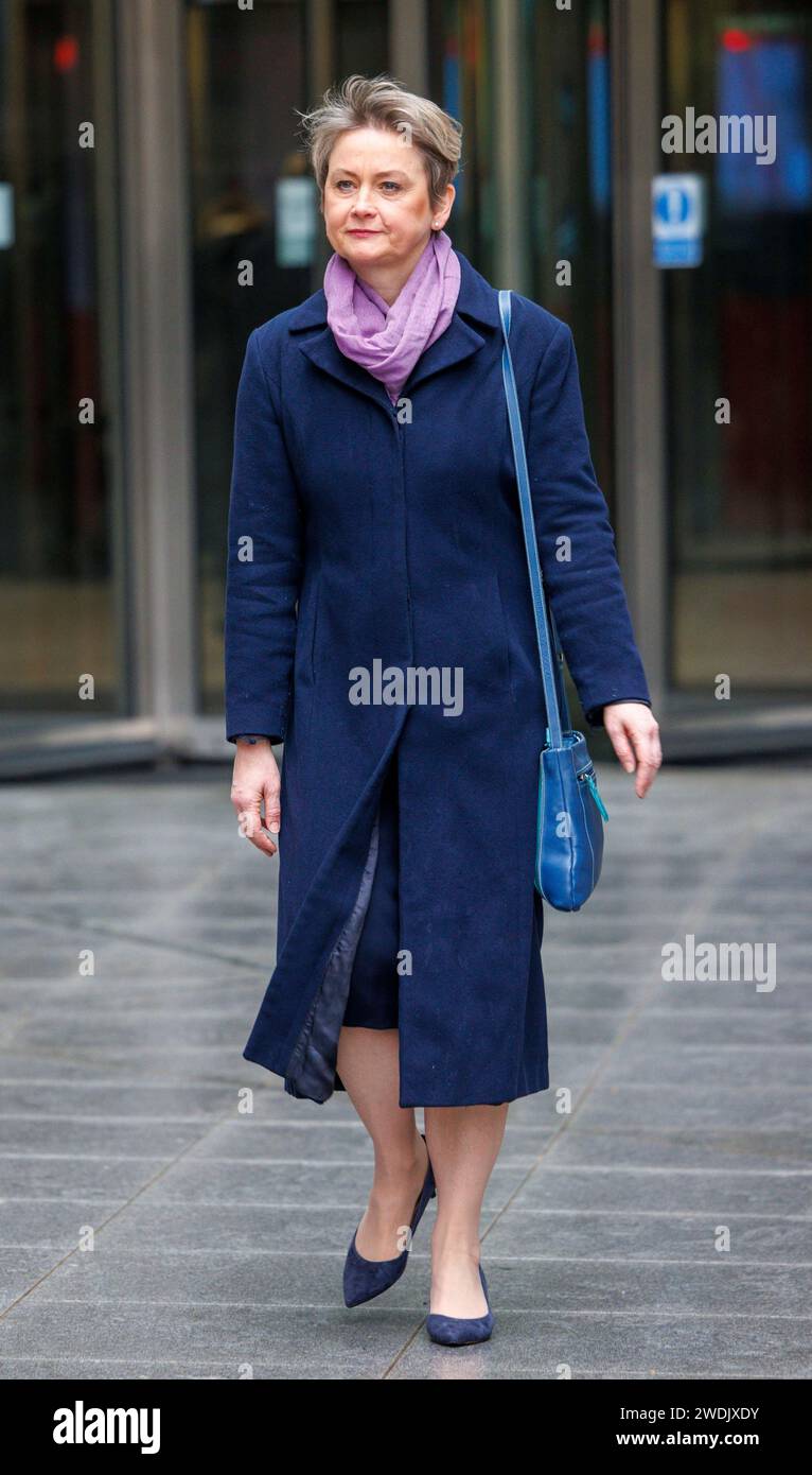 London, UK. 21st Jan, 2024. Shadow Home Secretary, Yvette Cooper, at ...