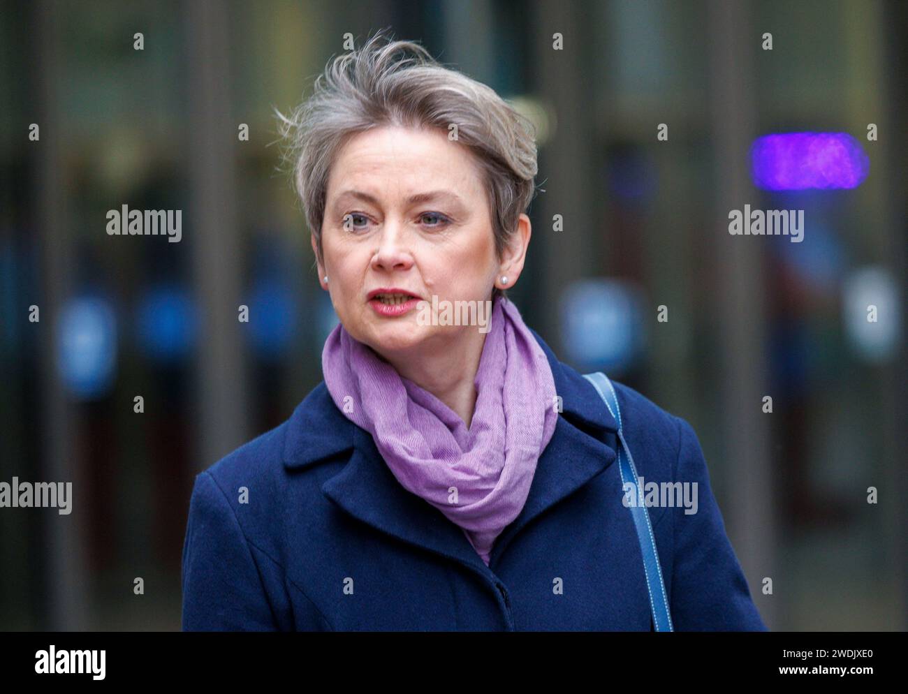 London, UK. 21st Jan, 2024. Shadow Home Secretary, Yvette Cooper, at ...