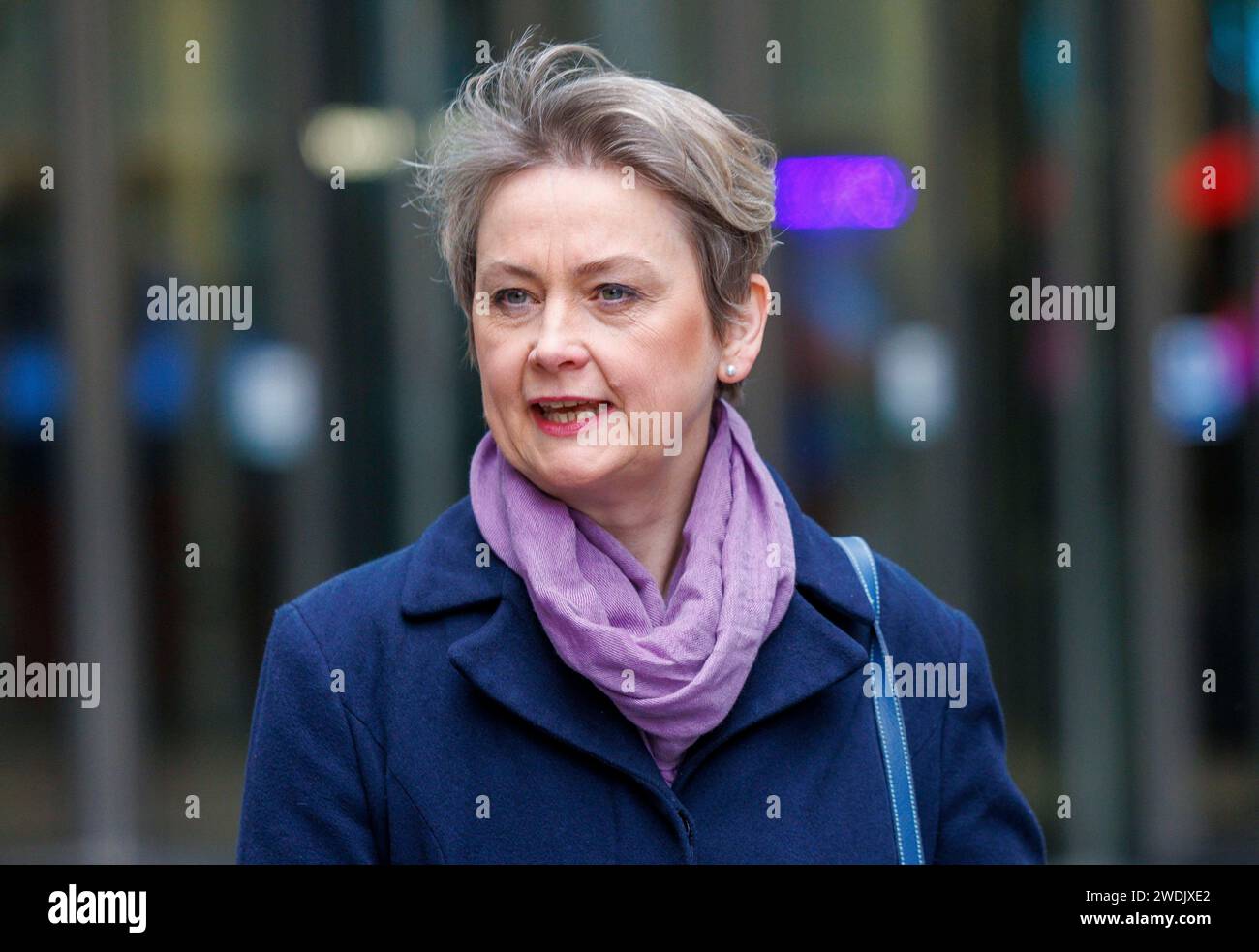 London, UK. 21st Jan, 2024. Shadow Home Secretary, Yvette Cooper, at ...