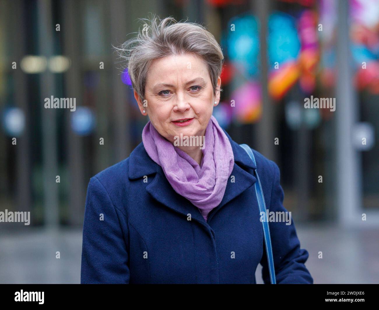London, UK. 21st Jan, 2024. Shadow Home Secretary, Yvette Cooper, at ...
