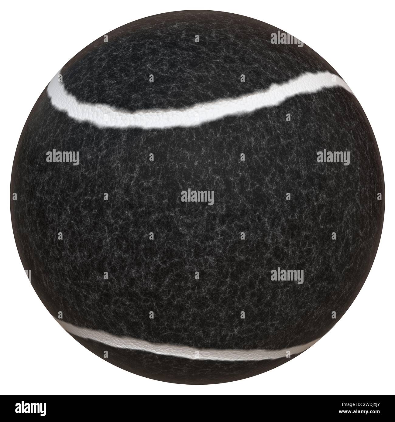 One black tennis ball isolated on a white background. Raster ...