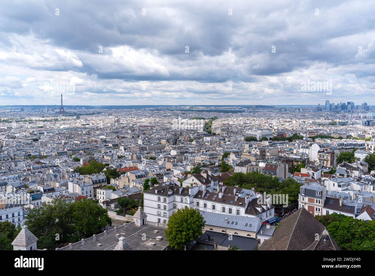 Paris, France - July 23, 2023: High elevation view from basilica dome ...