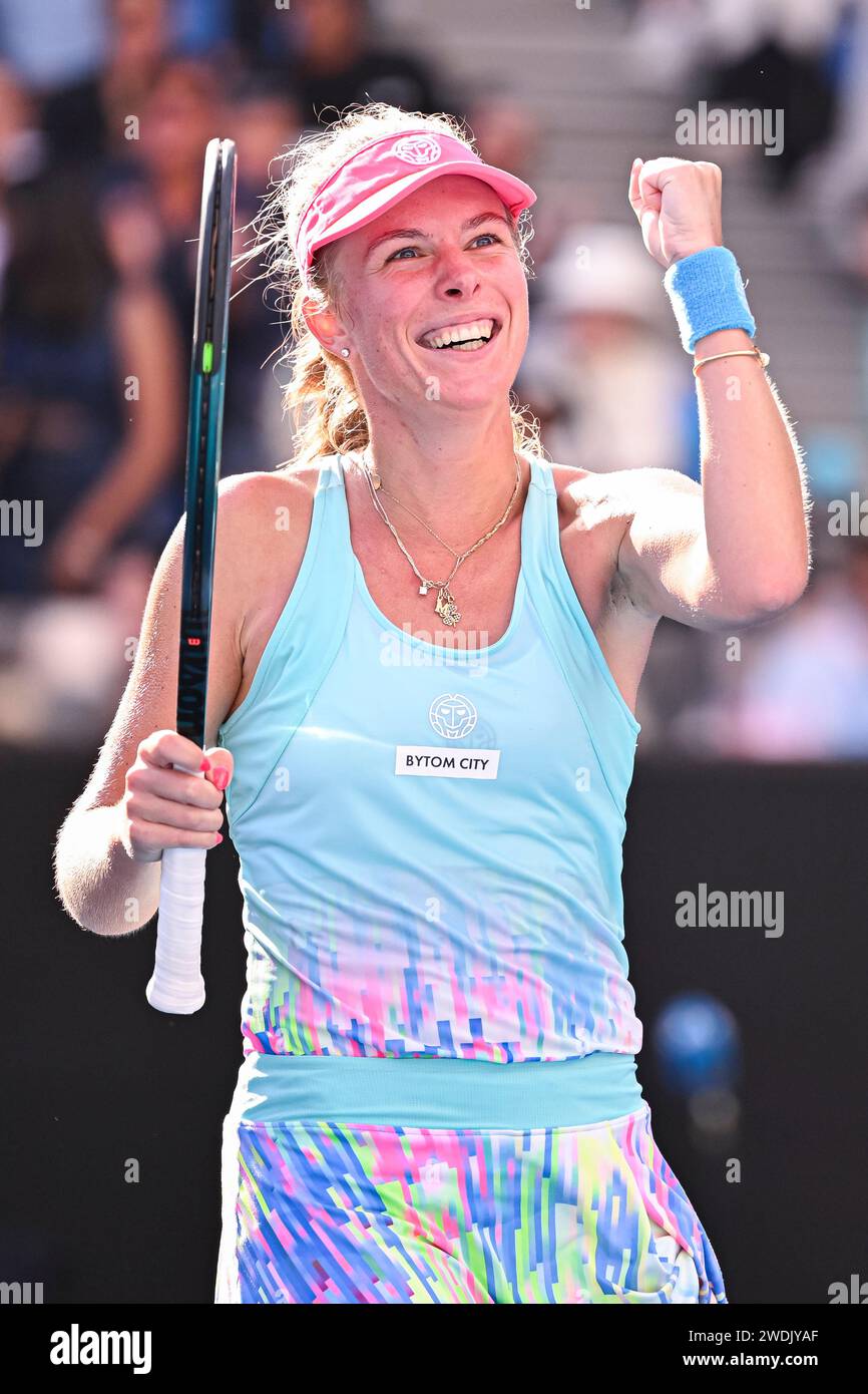 Magdalena Frech during the Australian Open AO 2024 Grand Slam tennis ...