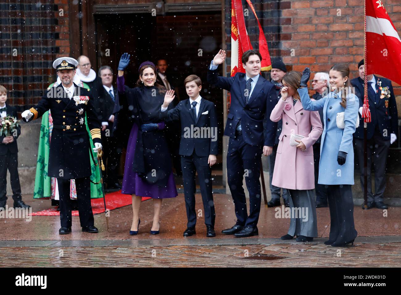 Aarhus, Denmark. 21st Jan, 2024. King Frederik X, Queen Mary, Crown ...