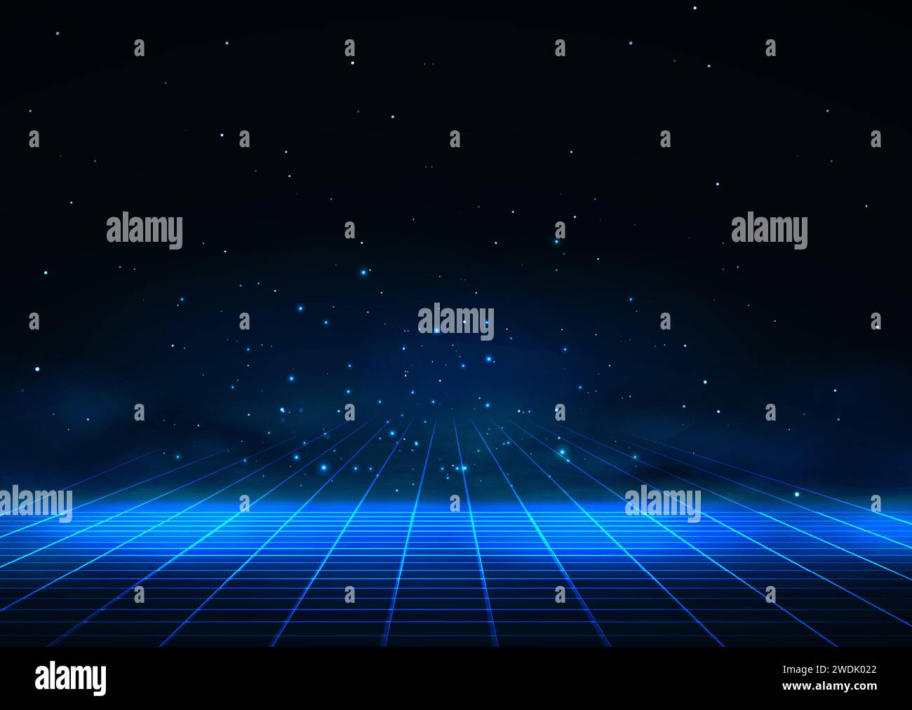 tech background. Perspective sci-fi background with star sky Stock ...