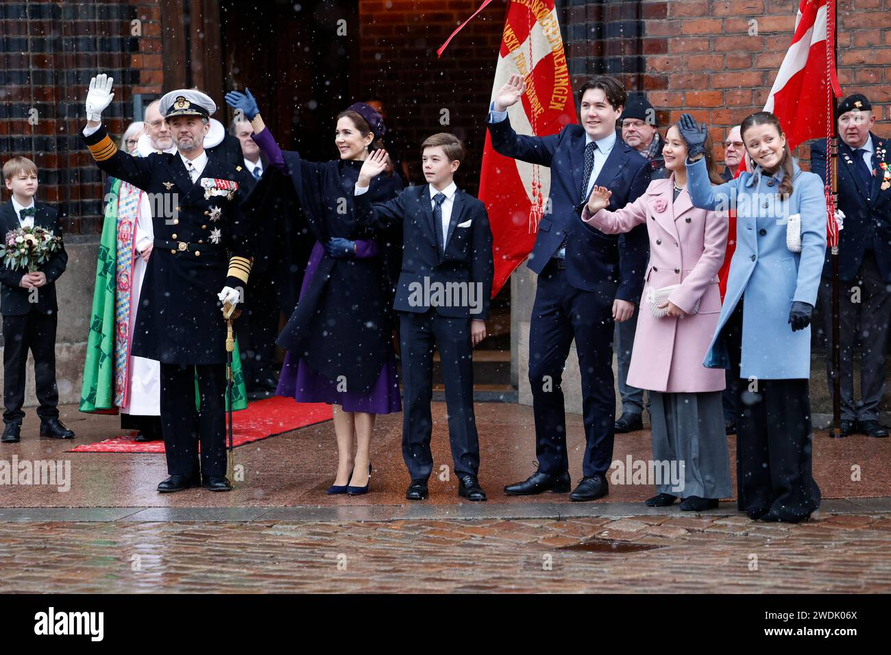 Aarhus, Denmark. 21st Jan, 2024. King Frederik X, Queen Mary, Crown ...