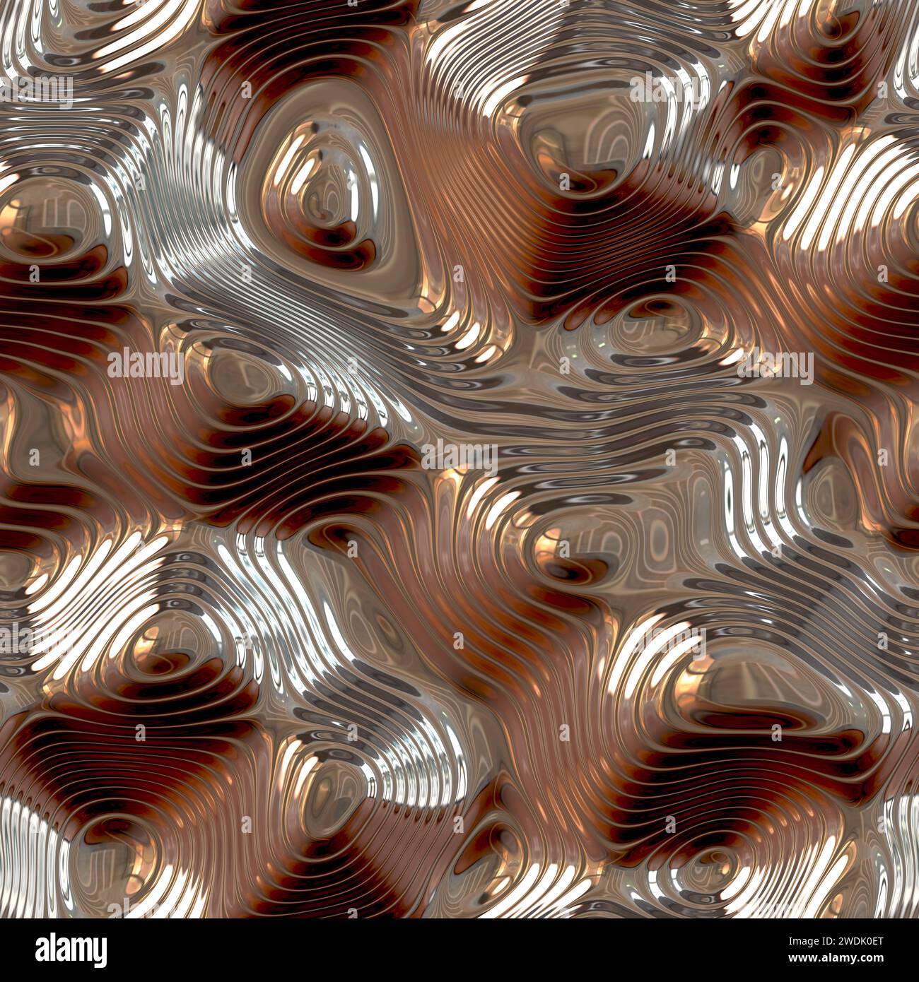 Seamless background. Abstract 3D Background with flowing metal texture ...
