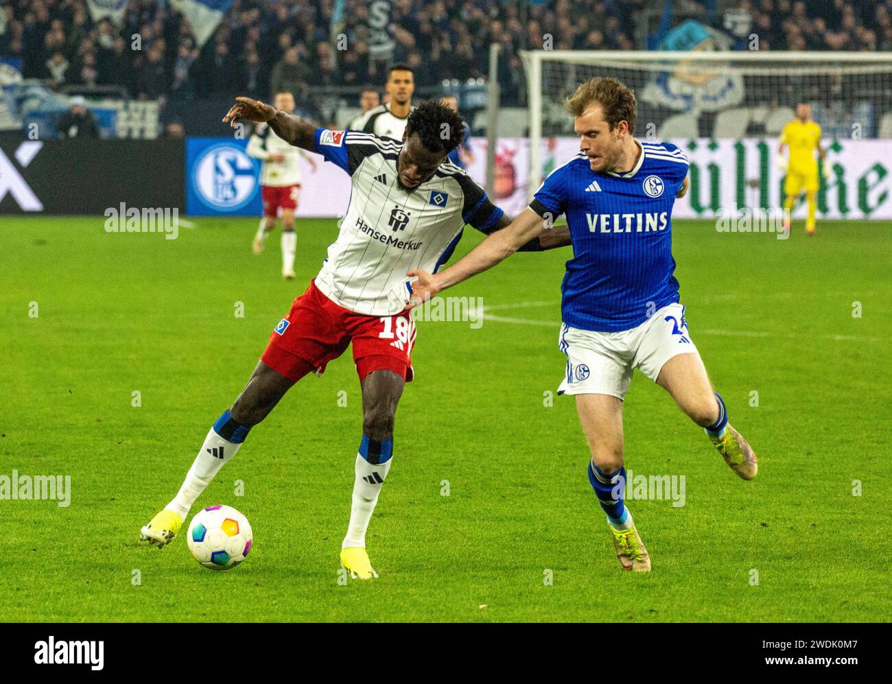sports, football, 2. Bundesliga, 2023/2024, FC Schalke 04 vs. Hamburger SV 0-2, Veltins Arena ...