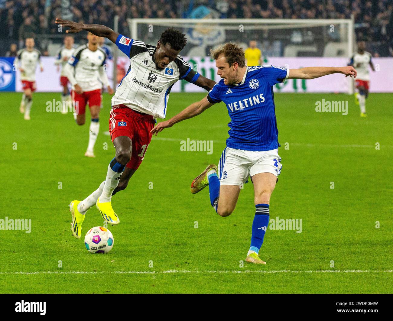 sports, football, 2. Bundesliga, 2023/2024, FC Schalke 04 vs. Hamburger SV 0-2, Veltins Arena ...
