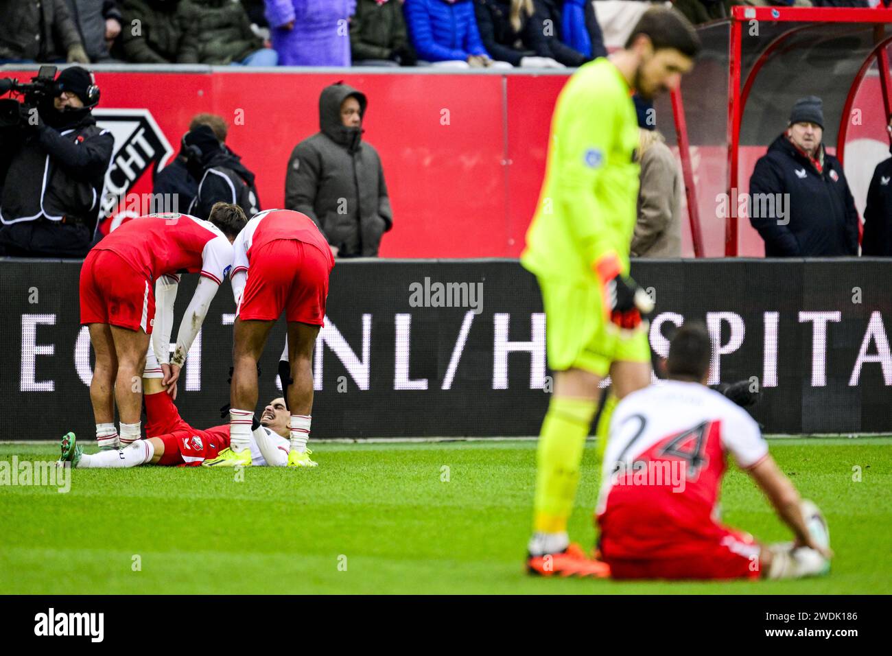 UTRECHT - Kramp at Othmane Boussaid of FC Utrecht during the Dutch ...