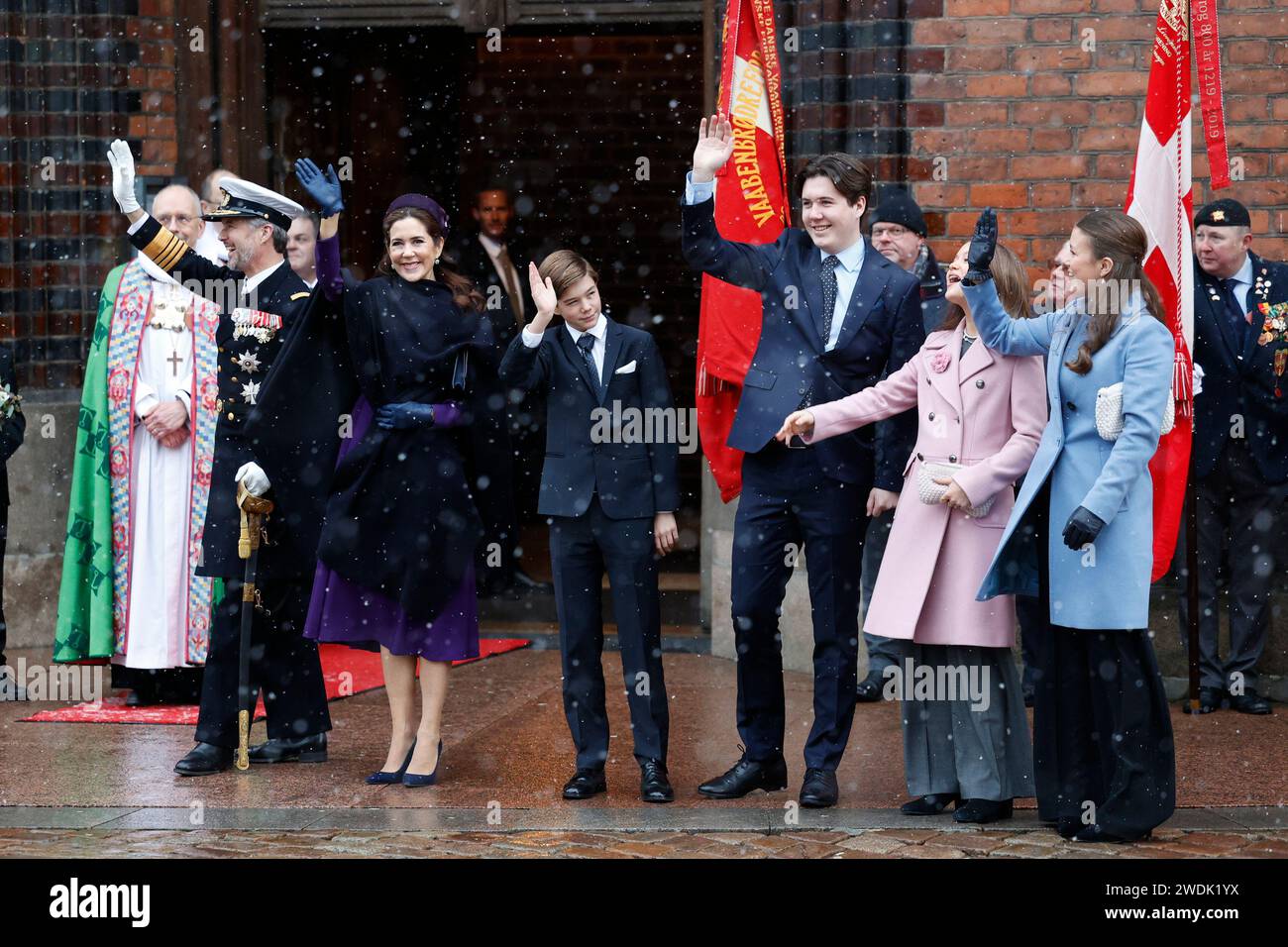 From left, Denmark's King Frederik X, Queen Mary, Prince Vincent, Crown ...