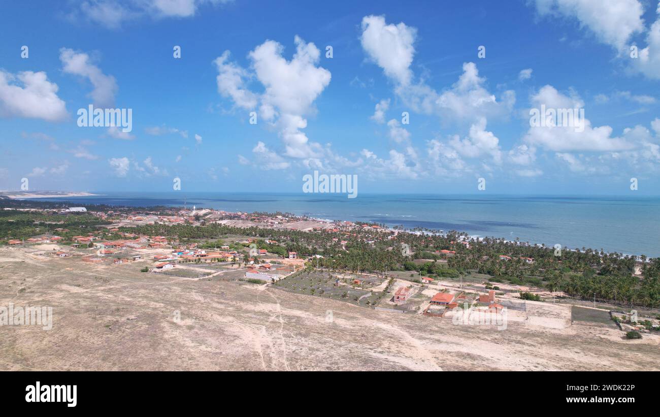 Aerial view of Praia Da Baleia, Itapipoca, Brazil on a sunny day Stock ...