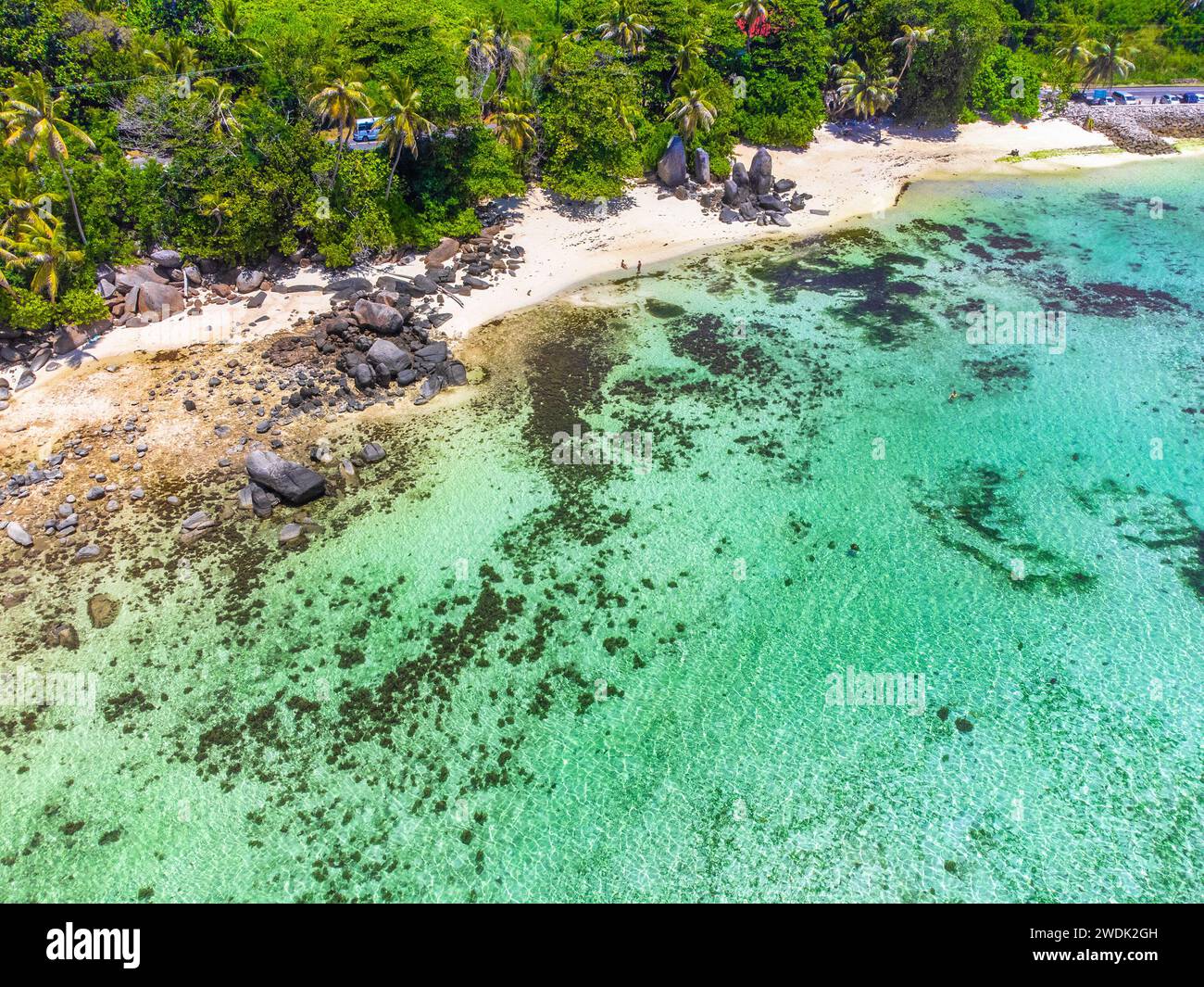 Aerial view of Anse Royale beach in Mahe island, Seychelles Stock Photo - Alamy