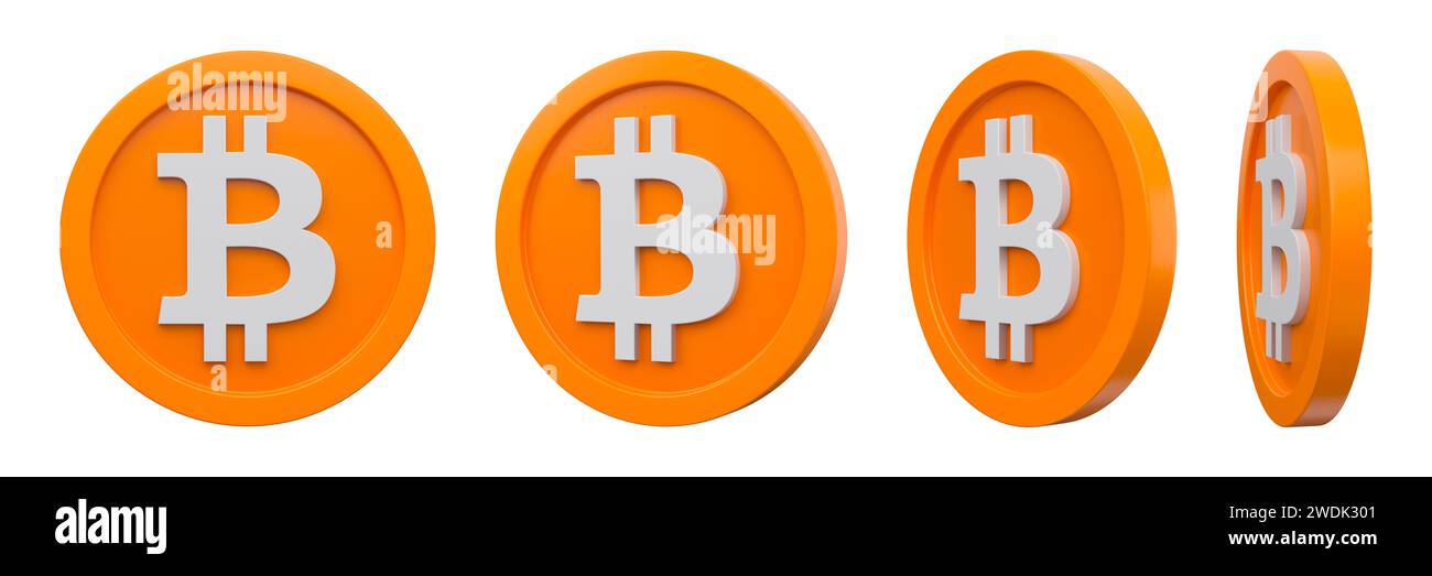 Bitcoin sign currency set isolated. Cryptocurrency rate concept. 3d ...